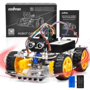 osoyoo v2.1 smart iot robot car kit for arduino - early stem education for beginner teenage and kid – learn circuit, sensor - get hands-on experience on programming, electronics assembling, robotics