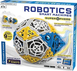 thames & kosmos robotics: smart machines - super sphere stem experiment kit | build & program a 9-inch robotic sphere + 6 other robot models | basic coding | color manual | requires tablet, smartphone