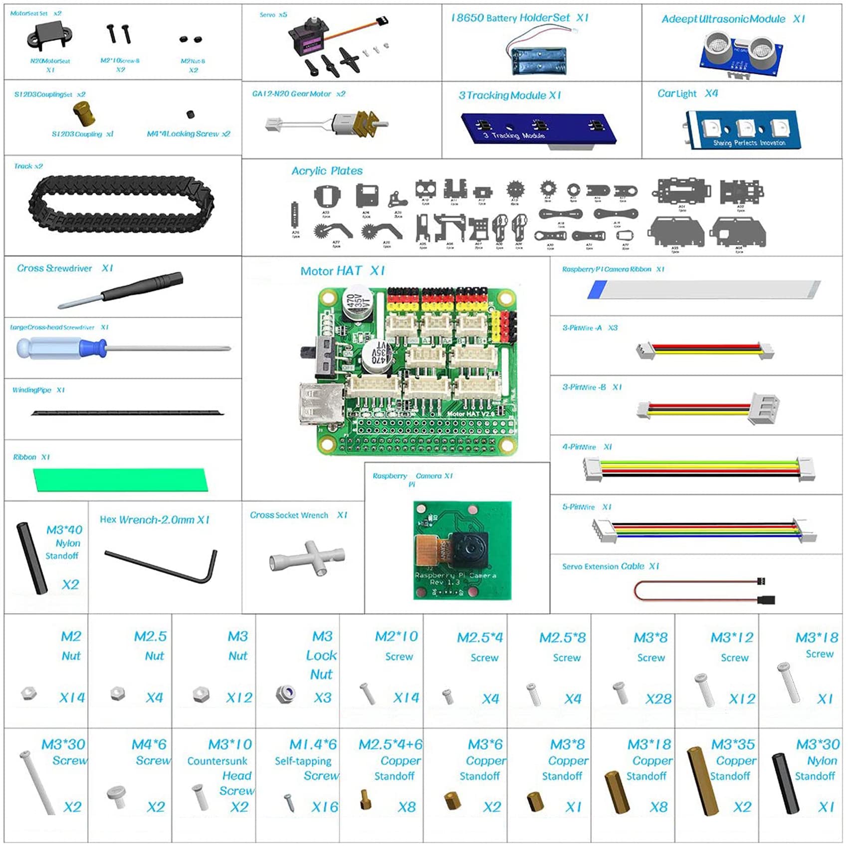 Adeept RaspTank Smart Robot Kit Compatible with Raspberry Pi 4 3 Model B+ B OpenCV Tank 4-DOF Robotics DIY Coding Building Projects Robots for Adults Kids STEM Educational Programming Gift Robotic Arm