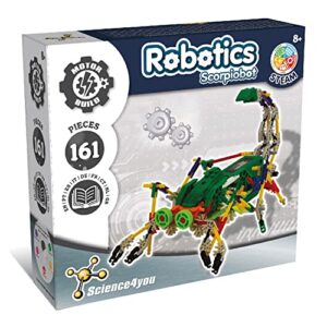 science4you scorpiobot robotics kit for kids - building robot toys for kids 8-12 year olds, robot kit with 161 pieces, stem building games, robots for kids, gift for 8+ year olds boys and girls