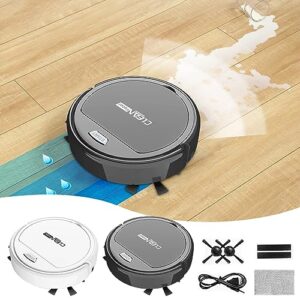 robot vacuum and mop combo, 3 in 1 robotic vacuum cleaner with watertank/dustbin/brush, blocked by hair, remote/app, ideal for hard floor/pet (black)