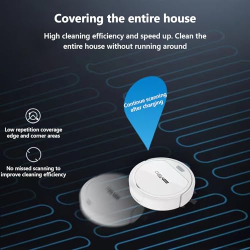 Robot Vacuum and Mop Combo, 3 in 1 Robotic Vacuum Cleaner with Watertank/Dustbin/Brush, Blocked by Hair, Remote/App, Ideal for Hard Floor/Pet (Black)