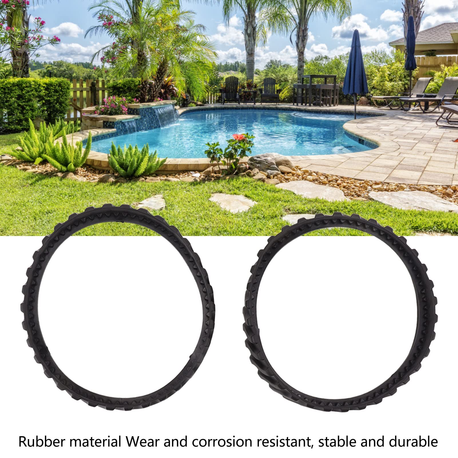 2Pcs Pool Cleaner Replacement Track Rubber Tire forMX8 MX6 Robotic Pool Vacuum Cleaners