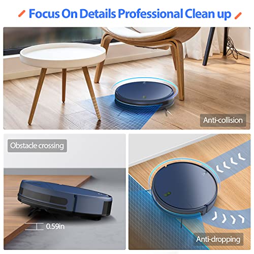 ZCWA Robot Vacuum, Robot Vacuum Cleaner with WiFi/APP/Alexa, Automatic Self-Charging, Robot Vacuum and Mop Combo Perfect for Carpet, Hard-Floor and Pet Hair