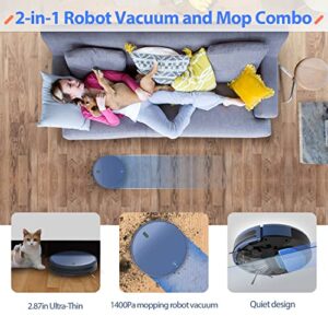 ZCWA Robot Vacuum, Robot Vacuum Cleaner with WiFi/APP/Alexa, Automatic Self-Charging, Robot Vacuum and Mop Combo Perfect for Carpet, Hard-Floor and Pet Hair