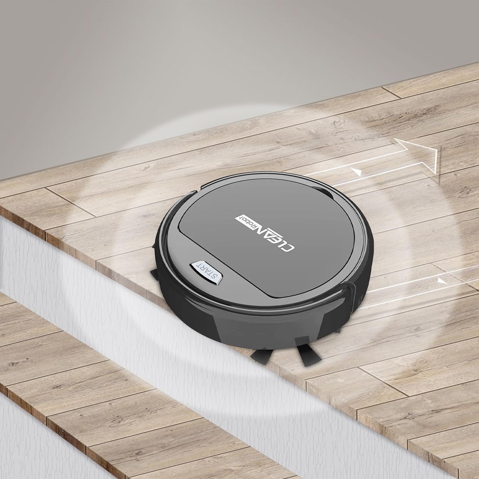 Robot Vacuum and Mop Combo, 3 in 1 Robotic Vacuum Cleaner with Watertank/Dustbin/Brush, 14 No-go Zones, Slim, Ideal for Pet Hair, Carpet, Hard Floor (Black)