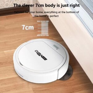 Robot Vacuum and Mop Combo, 3 in 1 Robotic Vacuum Cleaner with Watertank/Dustbin/Brush, 14 No-go Zones, Slim, Ideal for Pet Hair, Carpet, Hard Floor (Black)