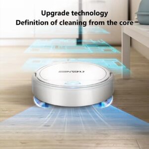 Robot Vacuum and Mop Combo, 3 in 1 Robotic Vacuum Cleaner with Watertank/Dustbin/Brush, 14 No-go Zones, Slim, Ideal for Pet Hair, Carpet, Hard Floor (Black)