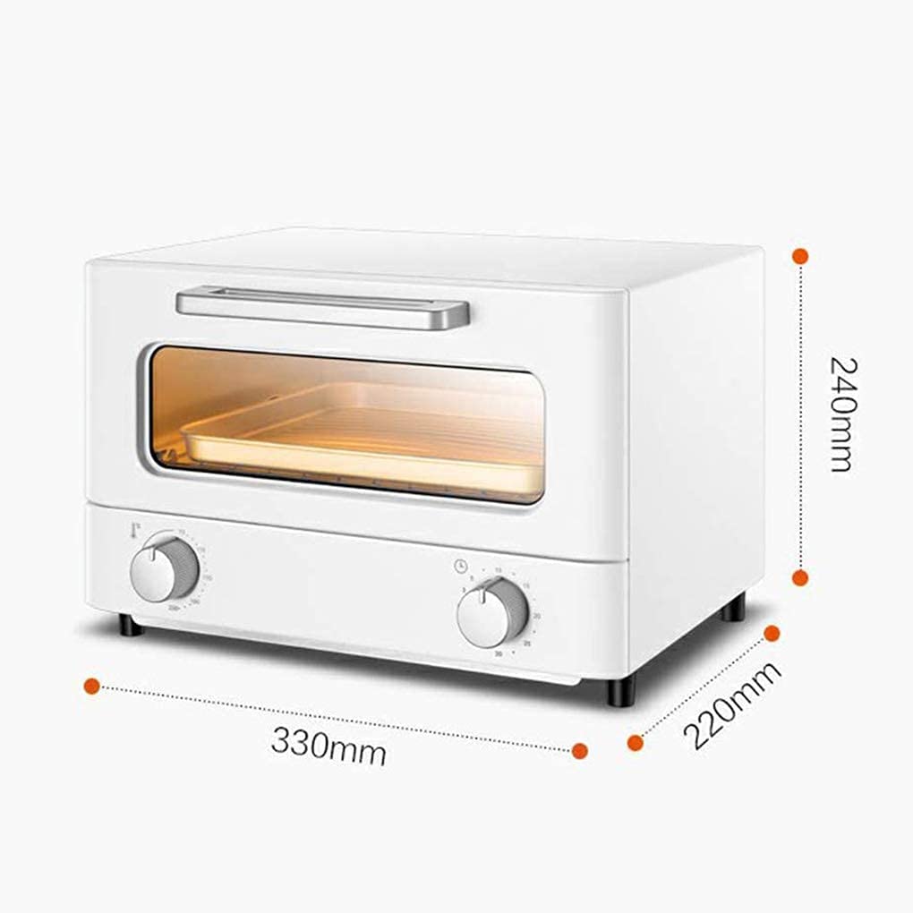 12L Mini Oven, Home Baking Small Oven Timer Double Glass Door Top and Bottom Convection Countertop Toaster Oven