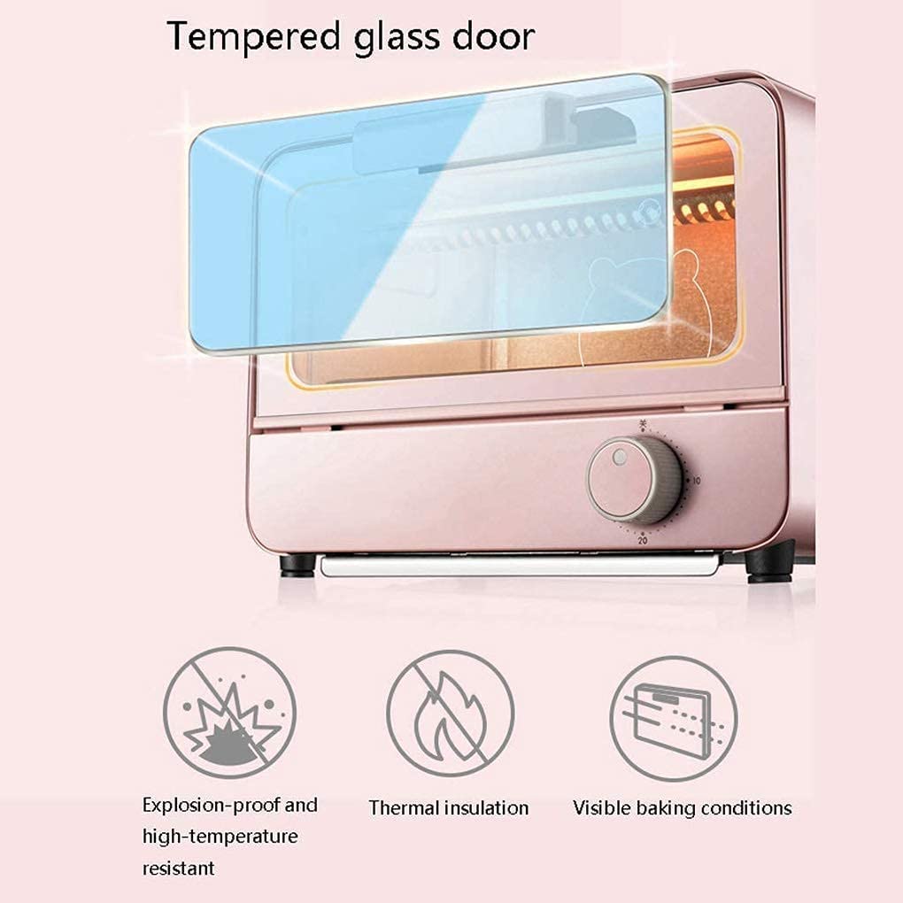 9L Mini Oven,with 800W Adjustable Temperature 50-230 ℃ and 30 Minutes Timer Household Baking Multifunctional Cake Oven (Blue) (Pink)