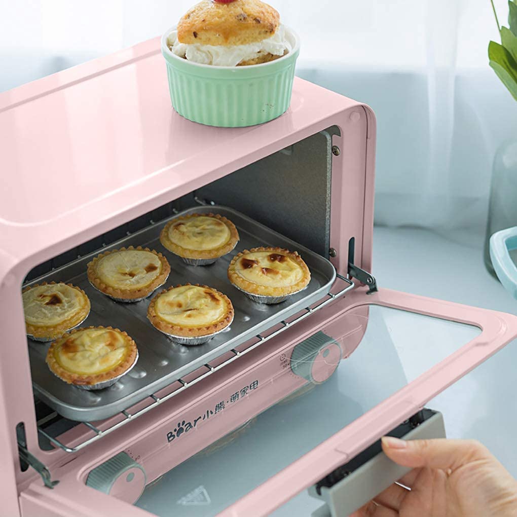 9L Mini Oven,with 800W Adjustable Temperature 50-230 ℃ and 30 Minutes Timer Household Baking Multifunctional Cake Oven (Blue) (Pink)