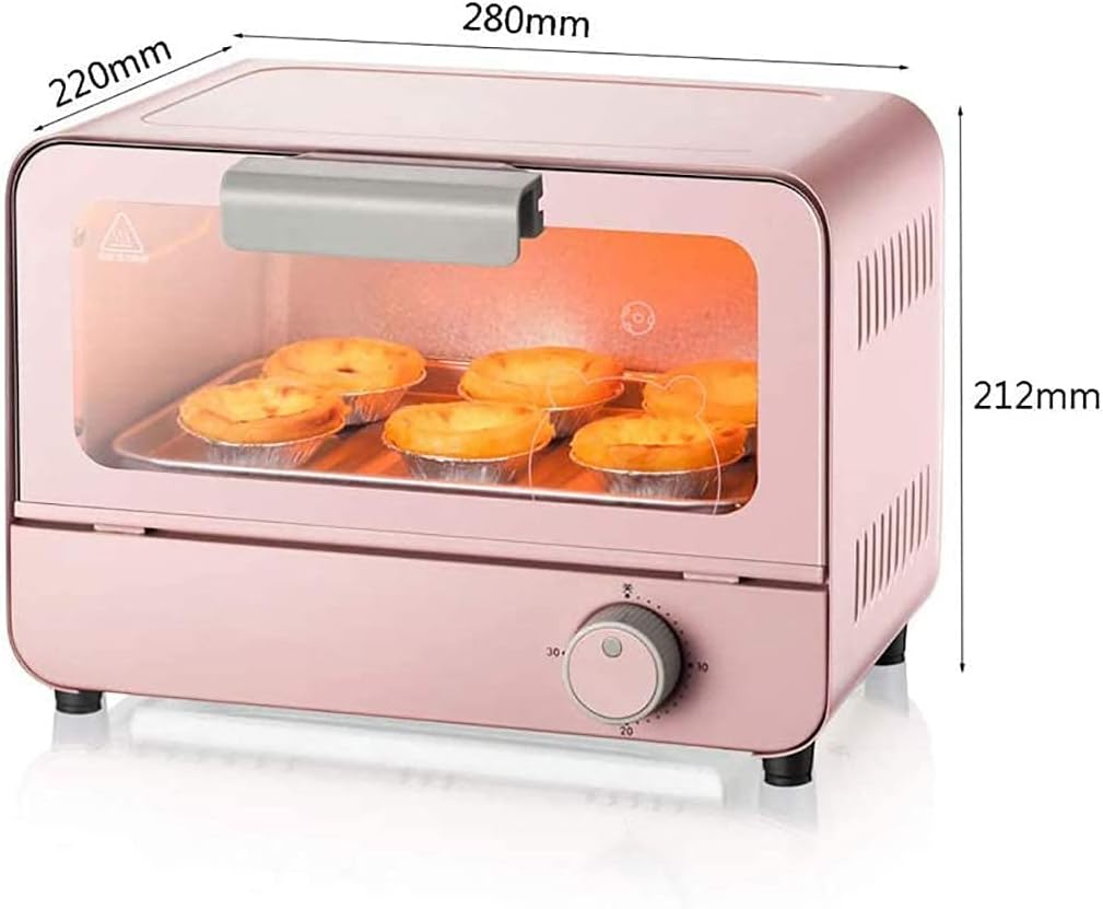 9L Mini Oven,with 800W Adjustable Temperature 50-230 ℃ and 30 Minutes Timer Household Baking Multifunctional Cake Oven (Blue) (Pink)