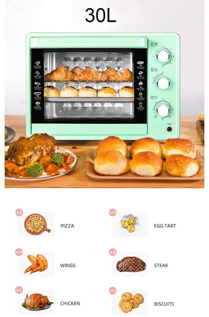 30L Mini Oven Adjustable Temperature Timing Four-layer Baking Position Household Baking Multifunctional Automatic Electric Oven for Baking Cakes And Bread Mini Ovens Happy Life