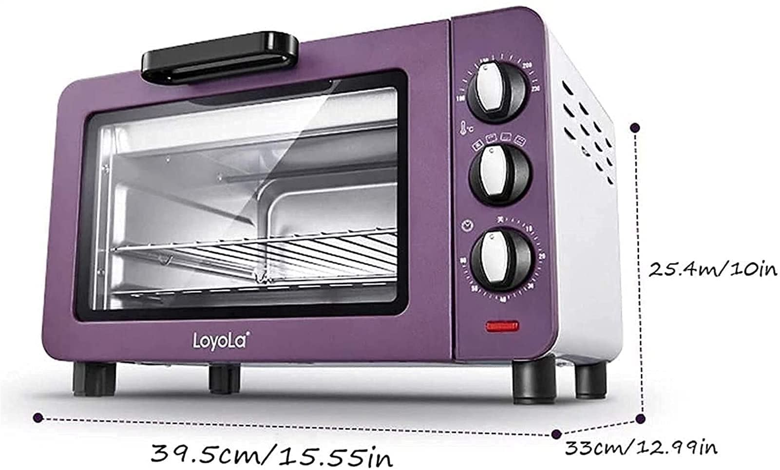 Tabletop Electric Oven 15L Household Oven, Small 1200W Three Layer Baking Four Tube Heating - 9" Pizza, 8" Cake - Includes Bakeware and Grill (Color : A) (C) (C)