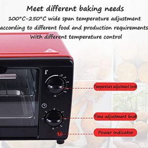 Multi Function Electric Oven,Household 12L Air Fryer Mini Chicken Oven, High Temperature Baking Mini Cake Oven With Bakeware And Rack Red Useful (Red) Happy Life