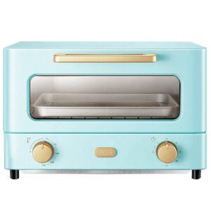 12l mini oven, home baking small oven timer double glass door top and bottom convection countertop toaster oven