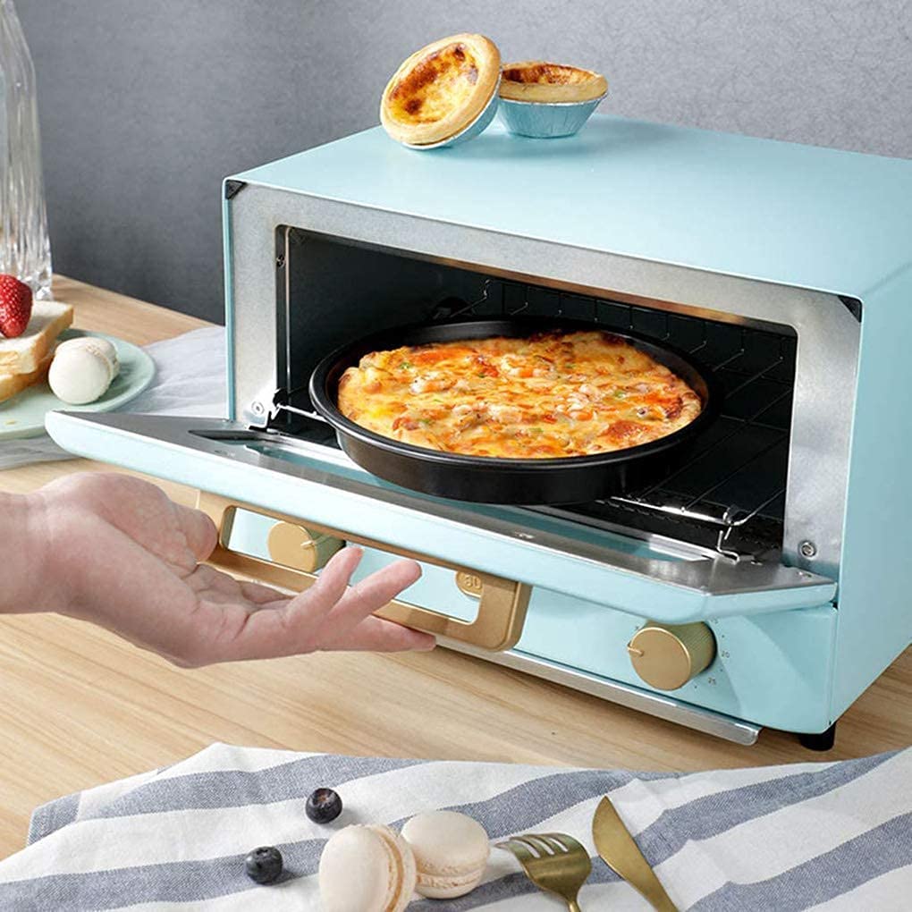 12L Mini Oven, Home Baking Small Oven Timer Double Glass Door Top and Bottom Convection Countertop Toaster Oven