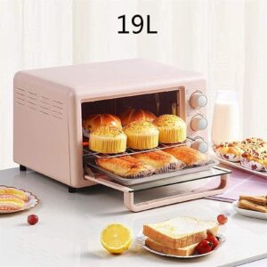 Tabletop Electric Oven 19L Pink Mini Oven Adjustable Temperature 0-240℃ and 60 Minutes Timer 3 Heating Modes Home Baking Cake Barbecue Electric Oven