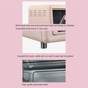 Tabletop Electric Oven 19L Pink Mini Oven Adjustable Temperature 0-240℃ and 60 Minutes Timer 3 Heating Modes Home Baking Cake Barbecue Electric Oven