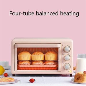 Tabletop Electric Oven 19L Pink Mini Oven Adjustable Temperature 0-240℃ and 60 Minutes Timer 3 Heating Modes Home Baking Cake Barbecue Electric Oven