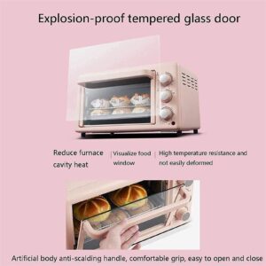 Tabletop Electric Oven 19L Pink Mini Oven Adjustable Temperature 0-240℃ and 60 Minutes Timer 3 Heating Modes Home Baking Cake Barbecue Electric Oven