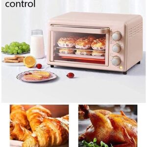 Tabletop Electric Oven 19L Pink Mini Oven Adjustable Temperature 0-240℃ and 60 Minutes Timer 3 Heating Modes Home Baking Cake Barbecue Electric Oven