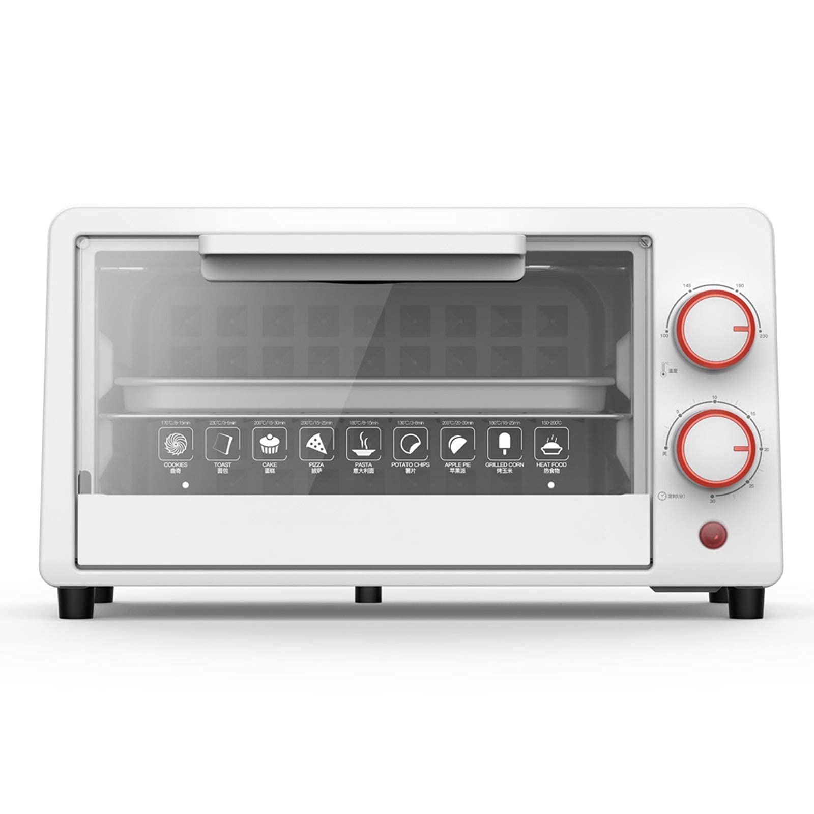 Multifunctional Countertop Flow Toaster Oven, Household Large-Capacity 10L Double-Layer Baking Electric Oven, Automatic Mini Electric Fryer (White)