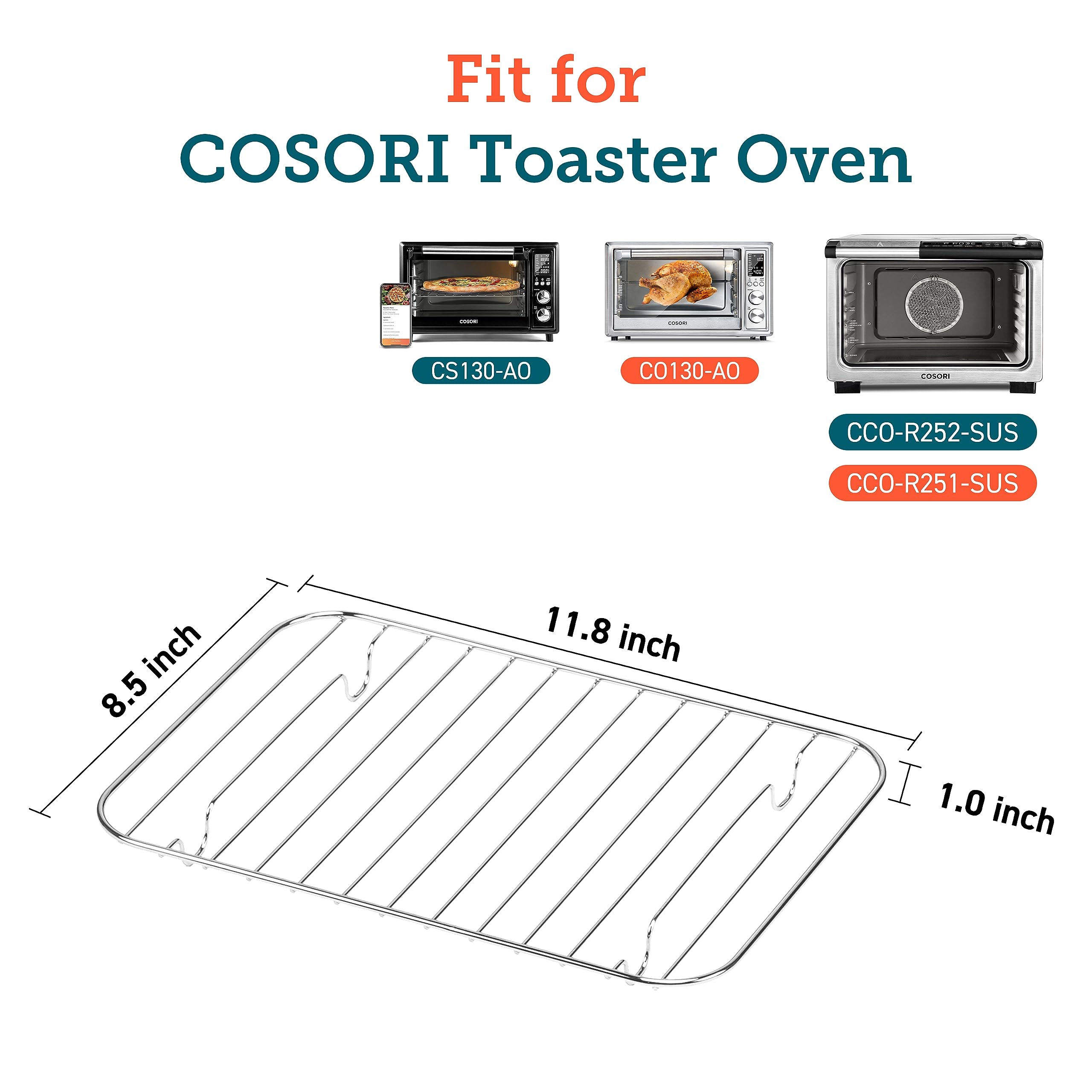 COSORI Oven Standing Rack for CCO-R252-SUS & CCO-R251-SUS，Air Fryer Toaster Oven Replacement Accessories