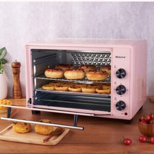 40L Mini Oven,Adjustable Temperature 0-230℃ and 60 Minutes Timer Five-Layer Baking Position Multi-Function Electric Oven (Blue) (Blue)