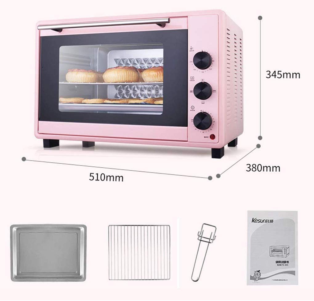 40L Mini Oven,Adjustable Temperature 0-230℃ and 60 Minutes Timer Five-Layer Baking Position Multi-Function Electric Oven (Blue) (Blue)