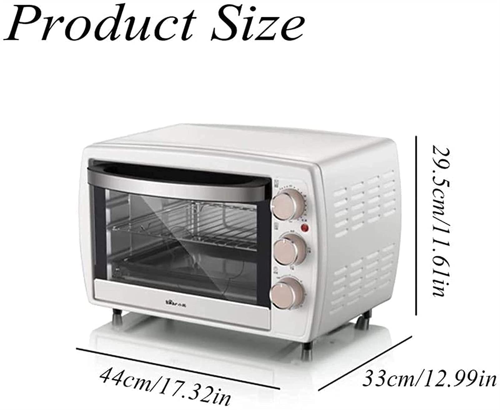 Tabletop Electric Oven 20L Multifunctional Small Oven Bread Baking Machine 1200W Includes Grilled Net, Enamel Pickup Clamp and Baking Pan