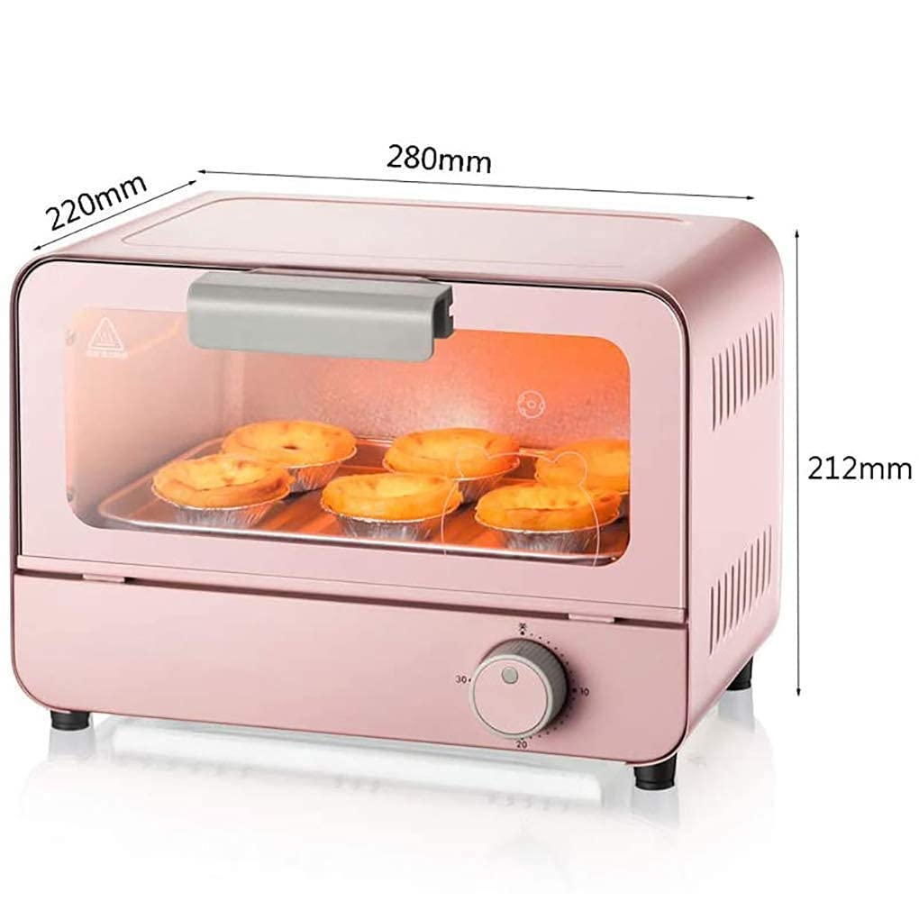 9L Mini Oven,with 800W Adjustable Temperature 50-230 ℃ and 30 Minutes Timer Household Baking Multifunctional Countertop Convaection Oven (Pink) (Pink)