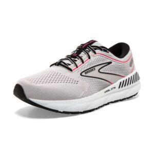 brooks women’s ariel gts 23 supportive running shoe - grey/black/pink - 8 medium