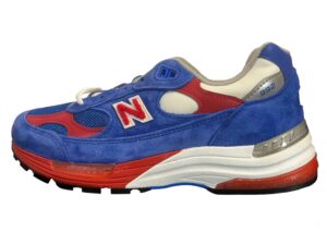 new balance made in usa 992 men's blue casual running shoes, size 8