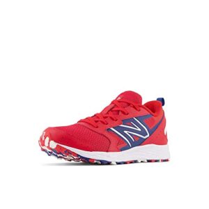 new balance boy's fresh foam 650 v1 lace-up running shoe, team red/night sky/white, 7 big kid