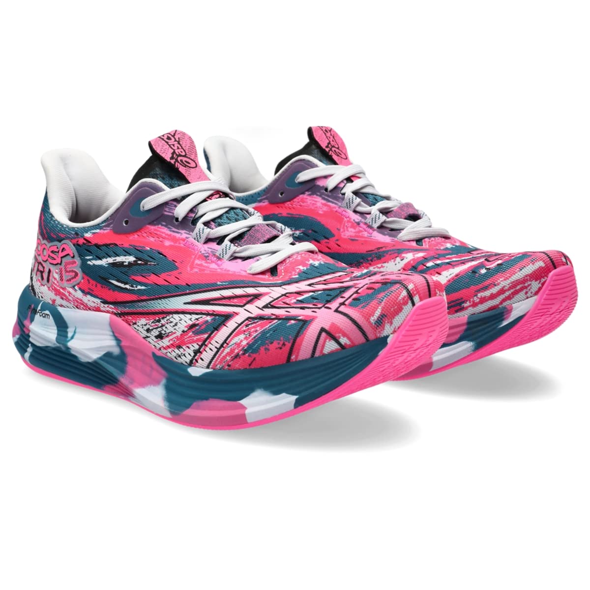 ASICS Women's NOOSA TRI 15 Running Shoes, 7.5, RESTFUL TEAL/HOT PINK