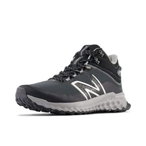 new balance men's fresh foam garoe mid v1 trail running shoe, blacktop/shadow grey/sea salt, 8 x-wide