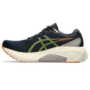 asics men's gel-kayano 30 running shoes, 12, french blue/neon lime