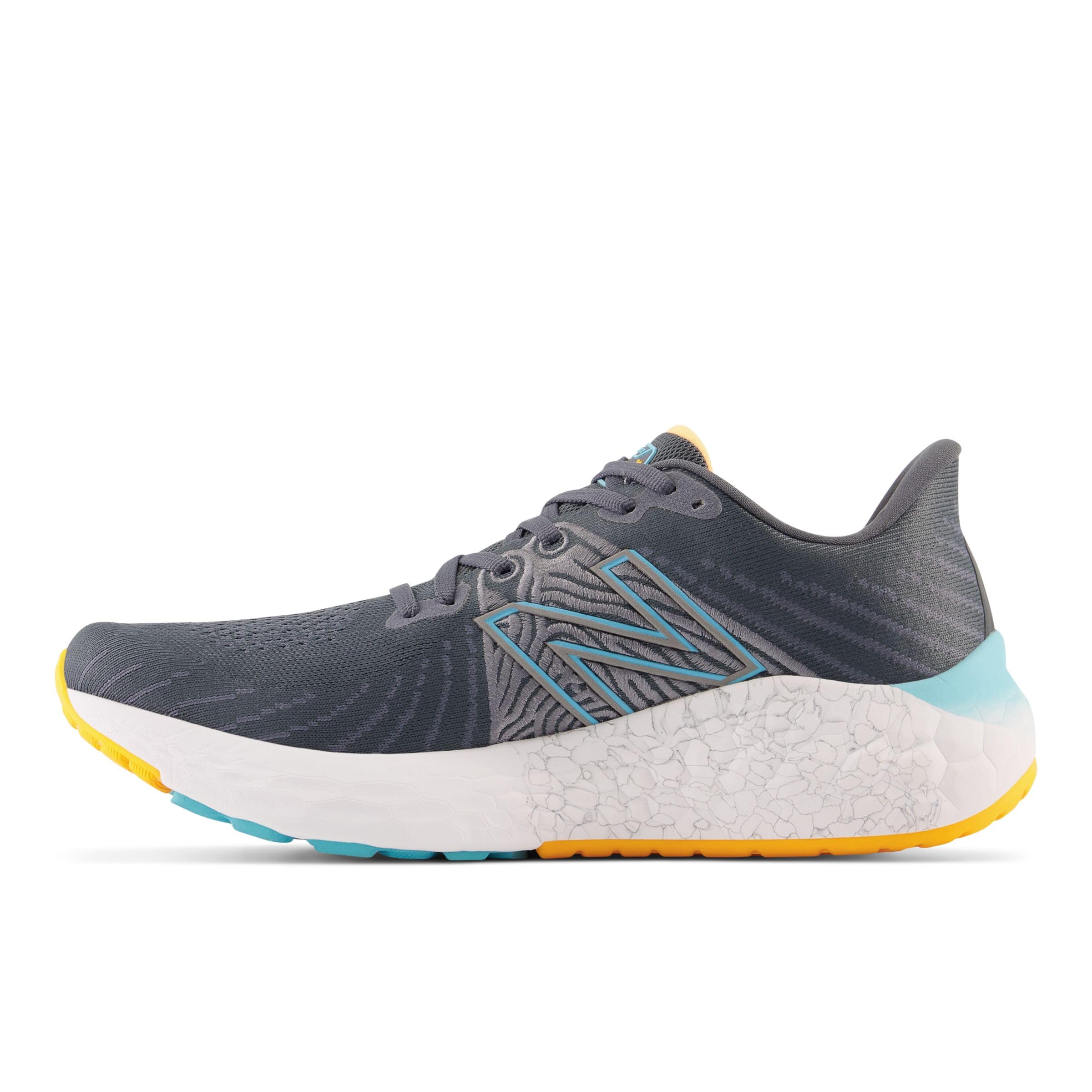 New Balance Men's Fresh Foam X Vongo V5 Running Shoe, Graphite/Summer Aqua/Hot Marigold, 10