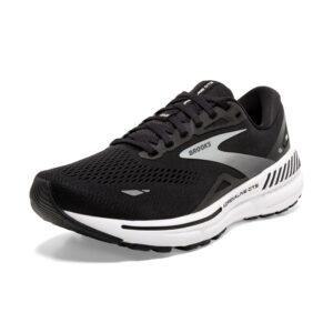 brooks men’s adrenaline gts 23 supportive running shoe - black/white/silver - 9.5 medium