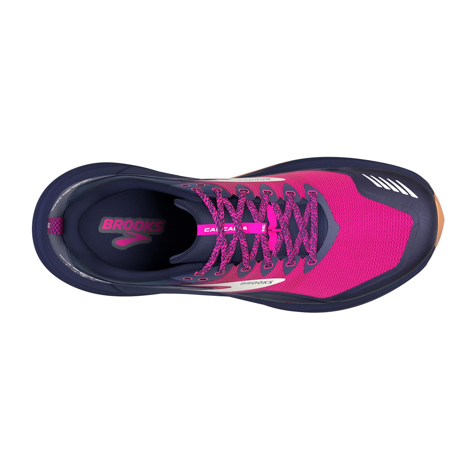 Brooks Women's Cascadia 16 Trail Running Shoe - Peacoat/Pink/Biscuit - 10 Medium