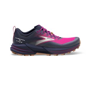 Brooks Women's Cascadia 16 Trail Running Shoe - Peacoat/Pink/Biscuit - 10 Medium