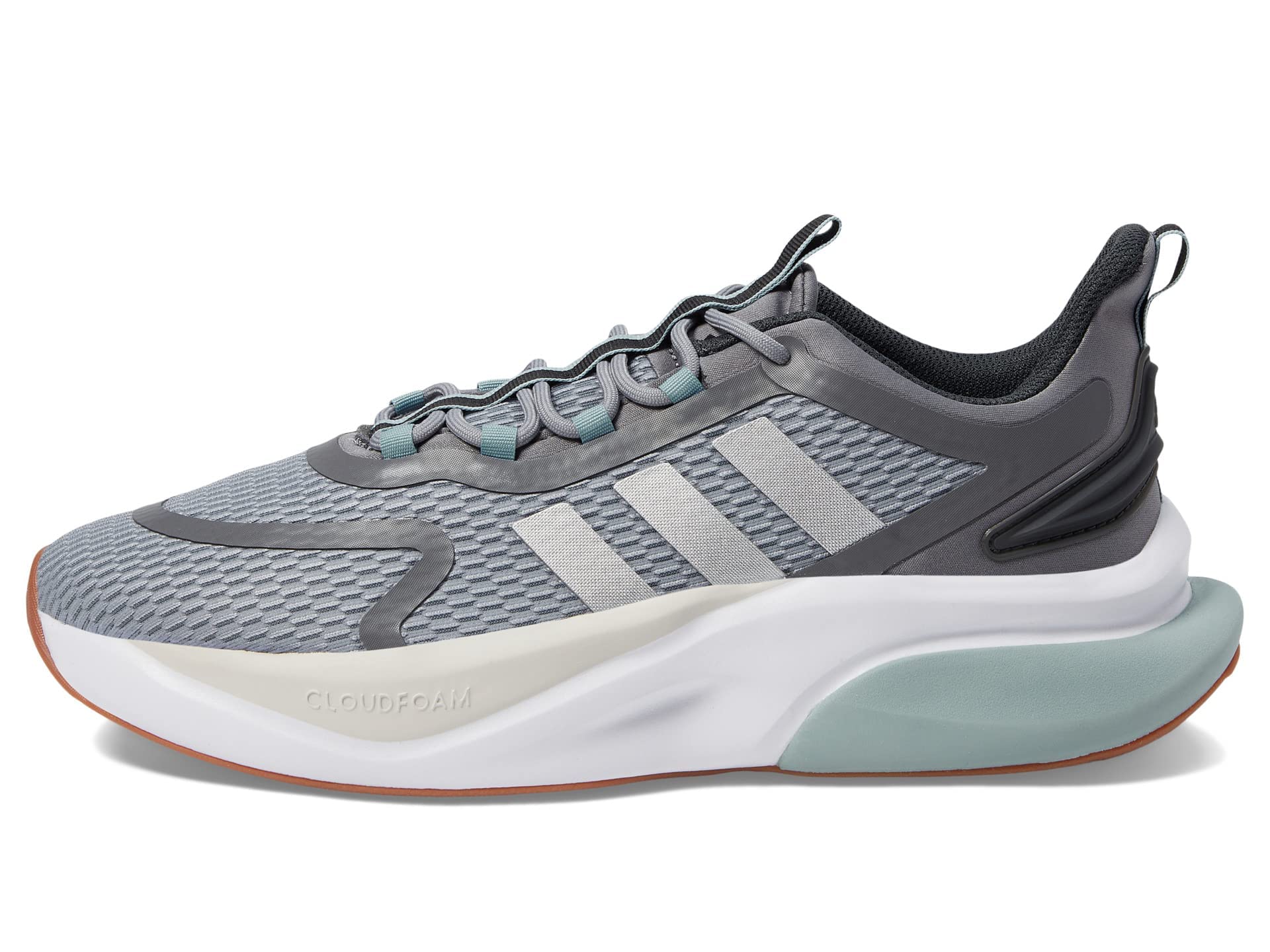 adidas Men's Alphabounce+ Running Shoe, Grey/Silver Metallic, 9