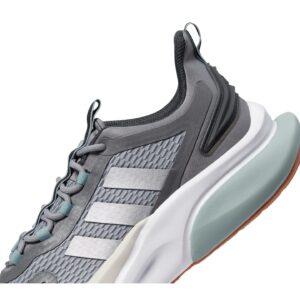 adidas Men's Alphabounce+ Running Shoe, Grey/Silver Metallic, 9