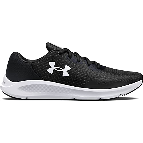 Under Armour Men's Charged Pursuit 3 Running Shoe, Black (001)/White, 12