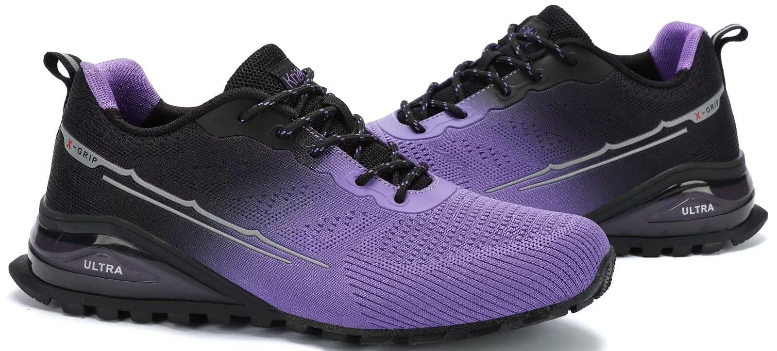 ikunka Men'S Fashion Sneakers Lightweight Breathable Walking Shoes Tennis Cross Training Shoe Non Slip Trail Running Shoes（Purple 14）