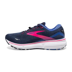 Brooks Women's Ghost 15 GTX Waterproof Neutral Running Shoe - Peacoat/Blue/Pink - 6.5 Medium