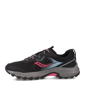 saucony womens excursion tr16 trail running shoe, black/fuchsia, 7 us