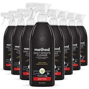 method daily granite cleaner spray, apple orchard, plant-based cleaning agent for granite, marble, and other sealed stone, 28 fl oz spray bottles (pack of 8)