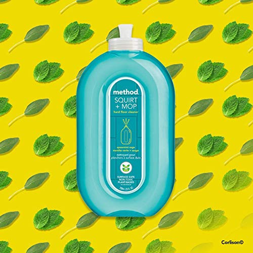 Method Hardwood Floor Cleaner Squirt + Mop Bottle, Spearmint Sage, For Sealed Hardwood and Laminate Floors, 25 Fl Oz (Pack of 1)